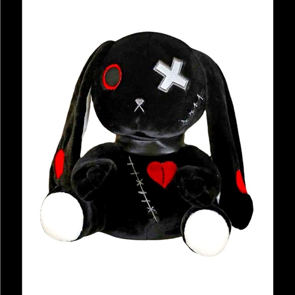 Toys | Black Bad Bunny Rabbit Plush Toy 95 New | Poshmark